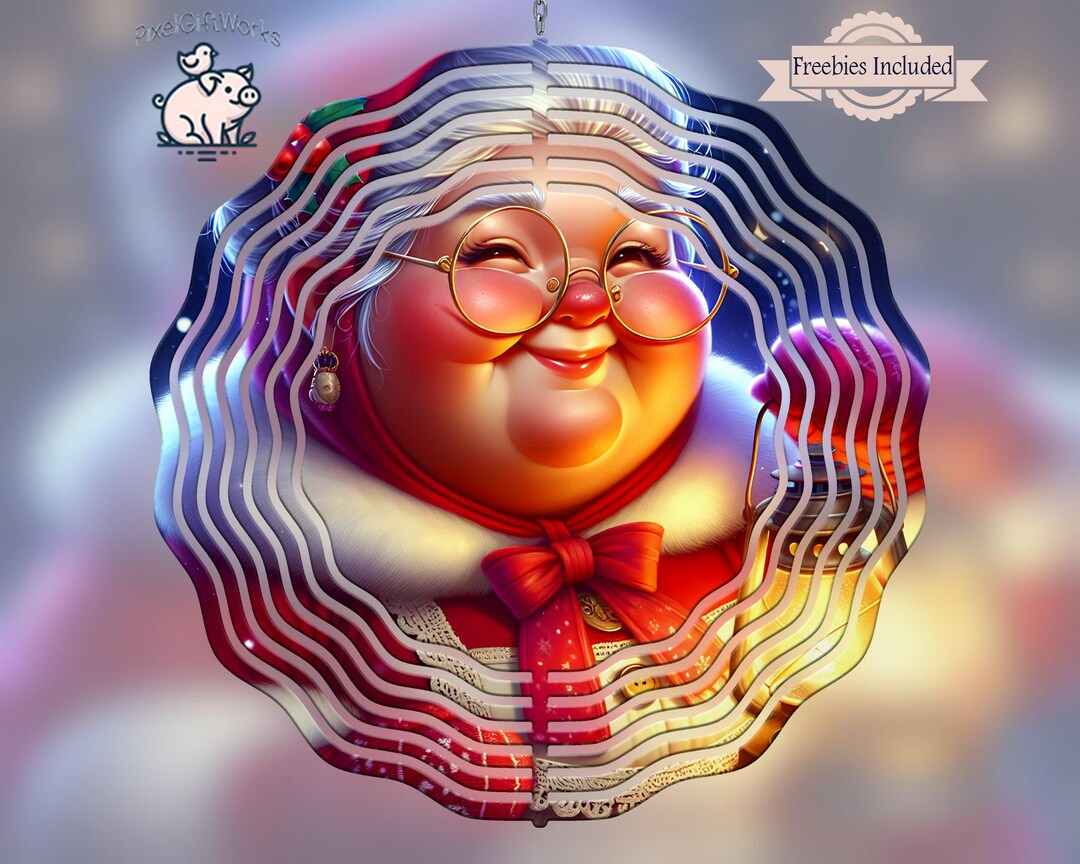 Mrs. Claus Christmas Wind Spinner PNG - Sublimation Design (digital ...