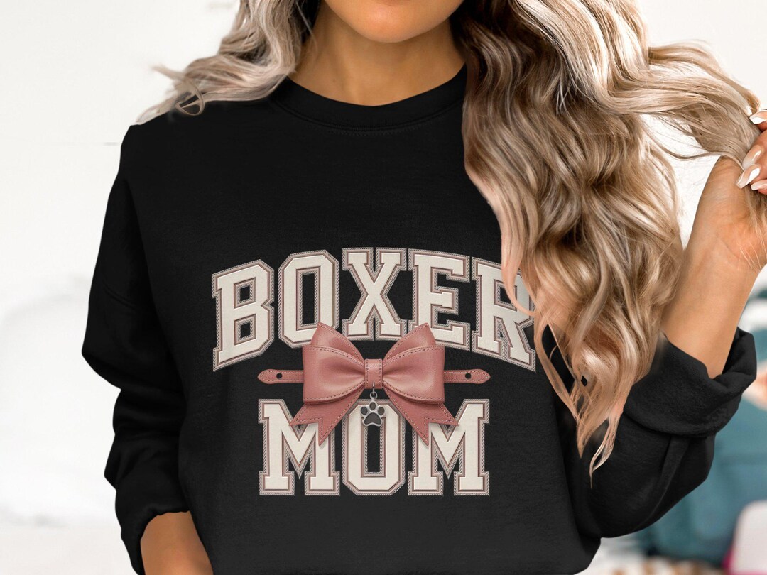 Boxer Dog Mom PNG, Pink Coquette Bow Dog Mama Shirt Design, Sublimation ...