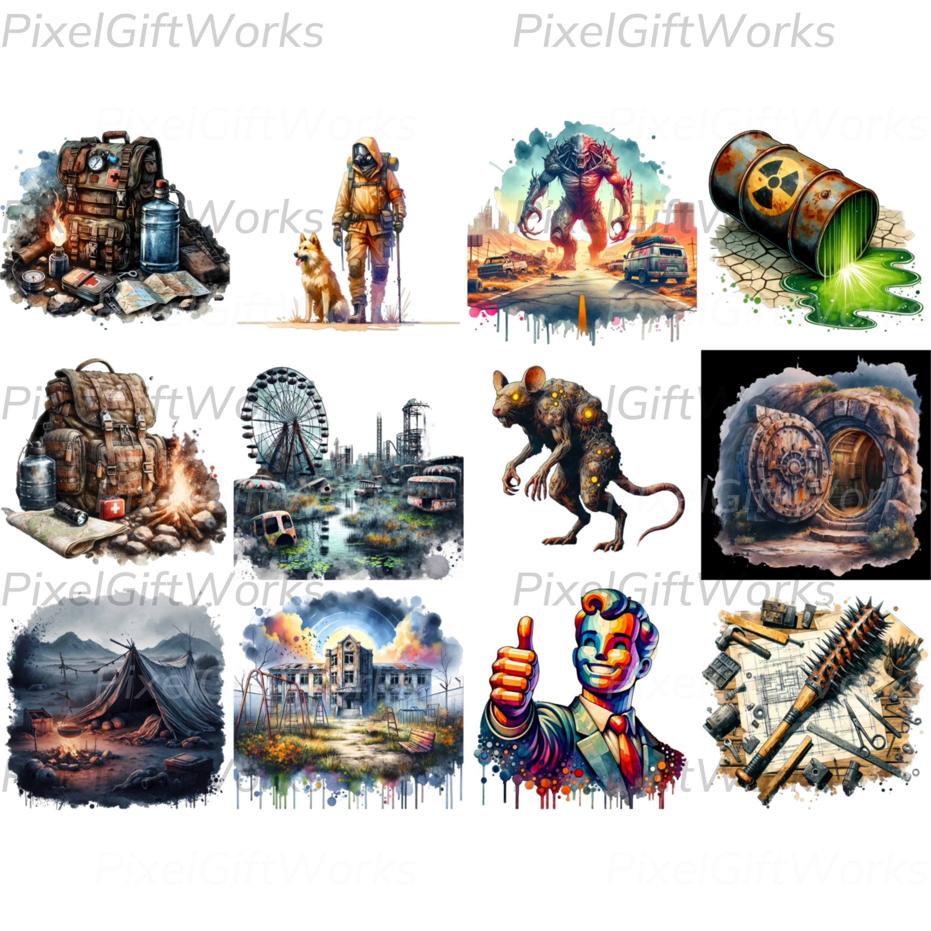 Fallout Inspired Clip Art, Fallout PNG, Fallout Sublimation, Instant ...