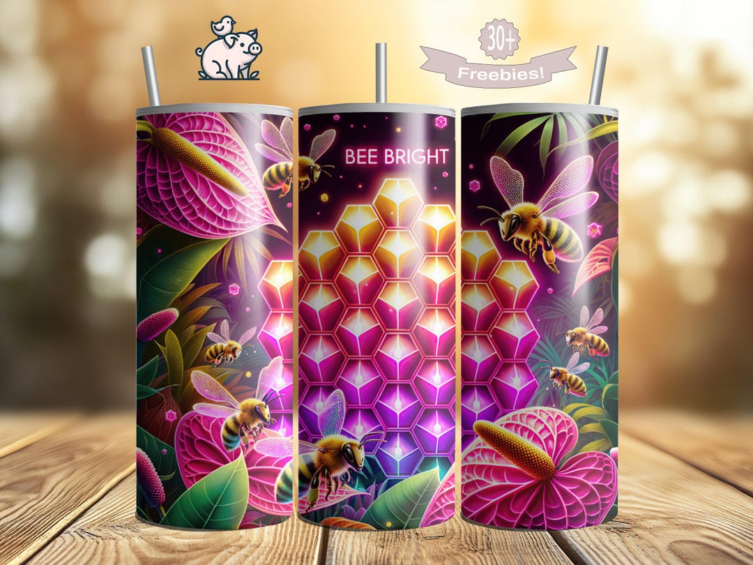 Positive Affirmations 20oz Skinny Tumbler Wrap, Let It Bee Kind ...