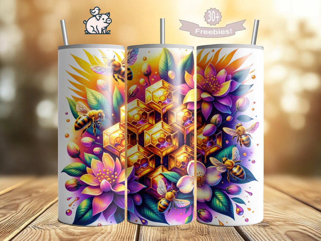 Positive Affirmations 20oz Skinny Tumbler Wrap, Let It Bee Kind ...