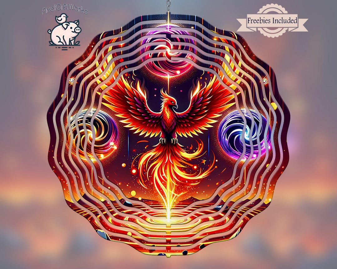 Phoenix Wind Spinner PNG Digital Download, Sublimation Design Art, DIY ...