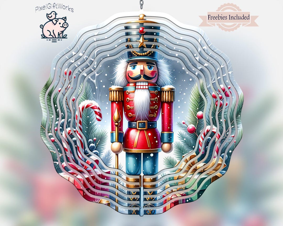 Nutcracker Wind Spinner PNG: Christmas Sublimation Design (digital ...