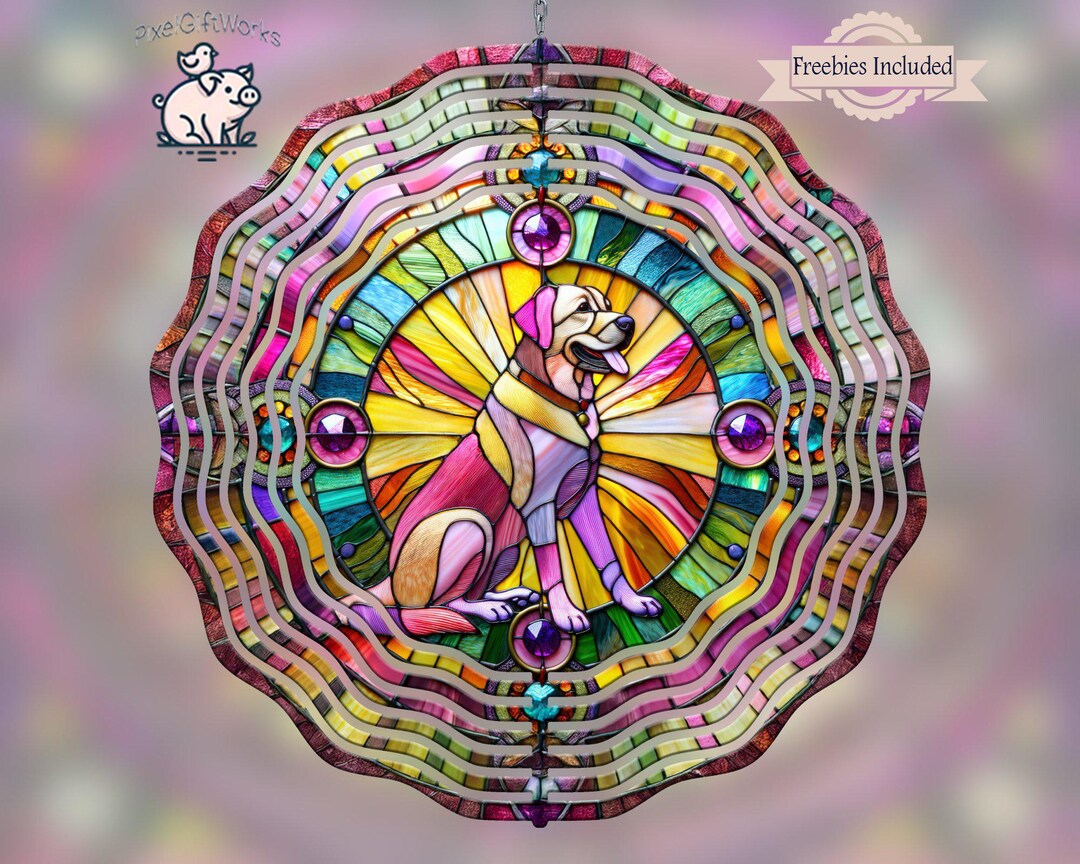 Stained Glass Labrador Wind Spinner Design (digital Download) - Etsy