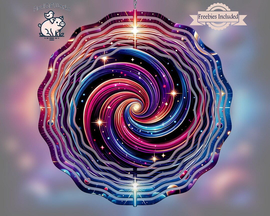 Cosmic Swirls Wind Spinner Png Digital Download, Galaxy Sublimation ...