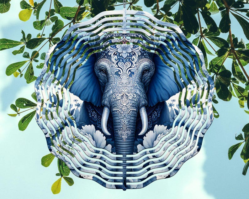 Elephant Wind Spinner PNG, Elephants Sublimation Design, Windspinner ...