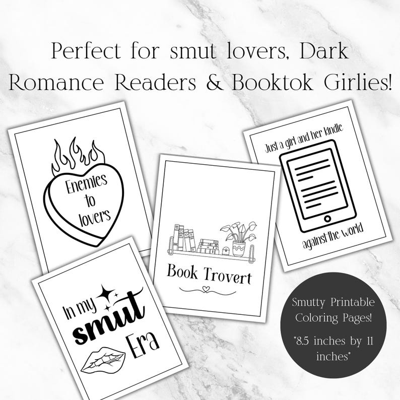 Smutty Coloring Pages for Adults, Booktok Inspired Adult Coloring Book ...