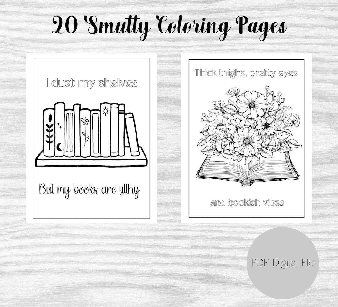 Adult Coloring Pages, Smut Color Pages, Perfect for Book Lovers, Dark ...
