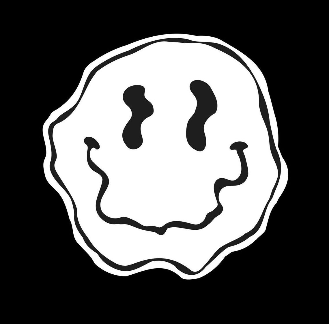 Retro Wavy Smiley Face SVG No Background - Etsy