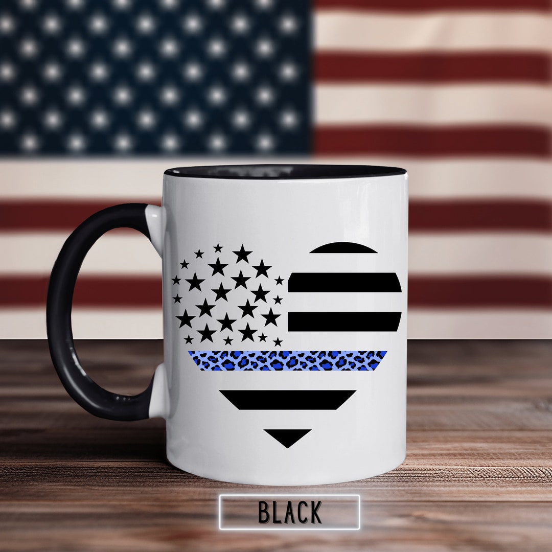 Thin Blue Line Police Mugs - Honor & Respect, Police Mug, Heart, Honor ...