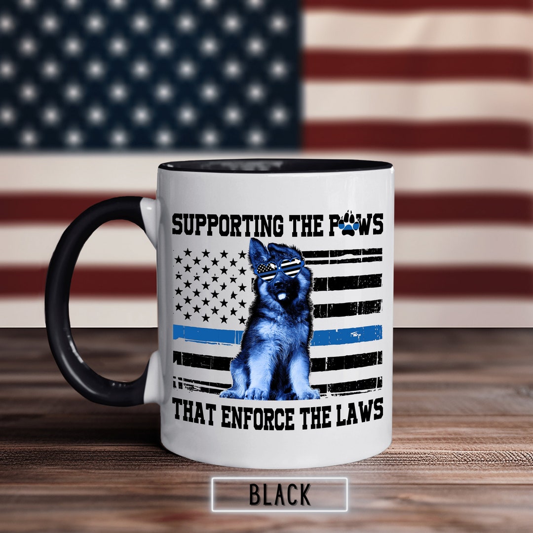 Thin Blue Line Police Mugs Honor & Respect, Police Mug, Paws Enforce ...