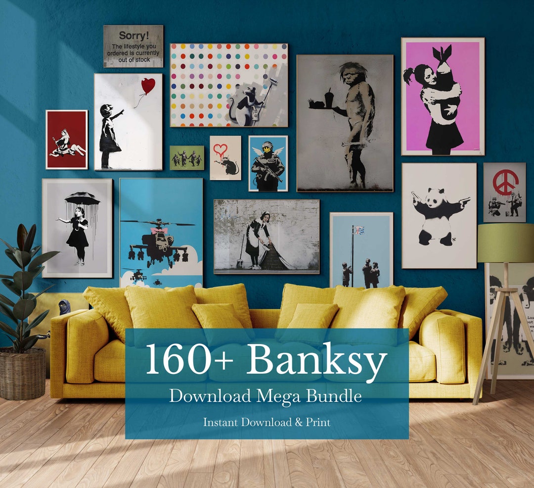 Banksy Art Work Mega Bundle 160 Banksy Printable Posters Print, Instant ...