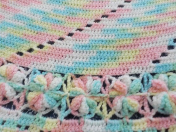 Hand made Baby Blanket round crochet lap floor blanket - Gem