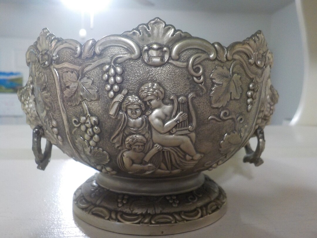 Corbell Silver Company Silver Plate Cherub Cupid Footed Bowl Flower ...
