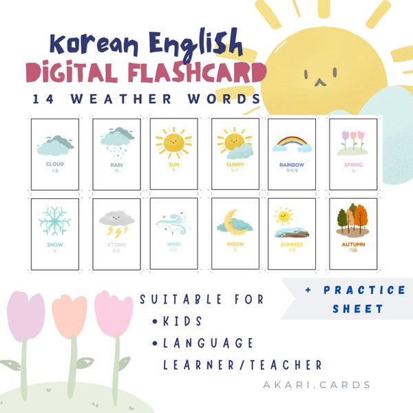 Korean Flashcards - Etsy
