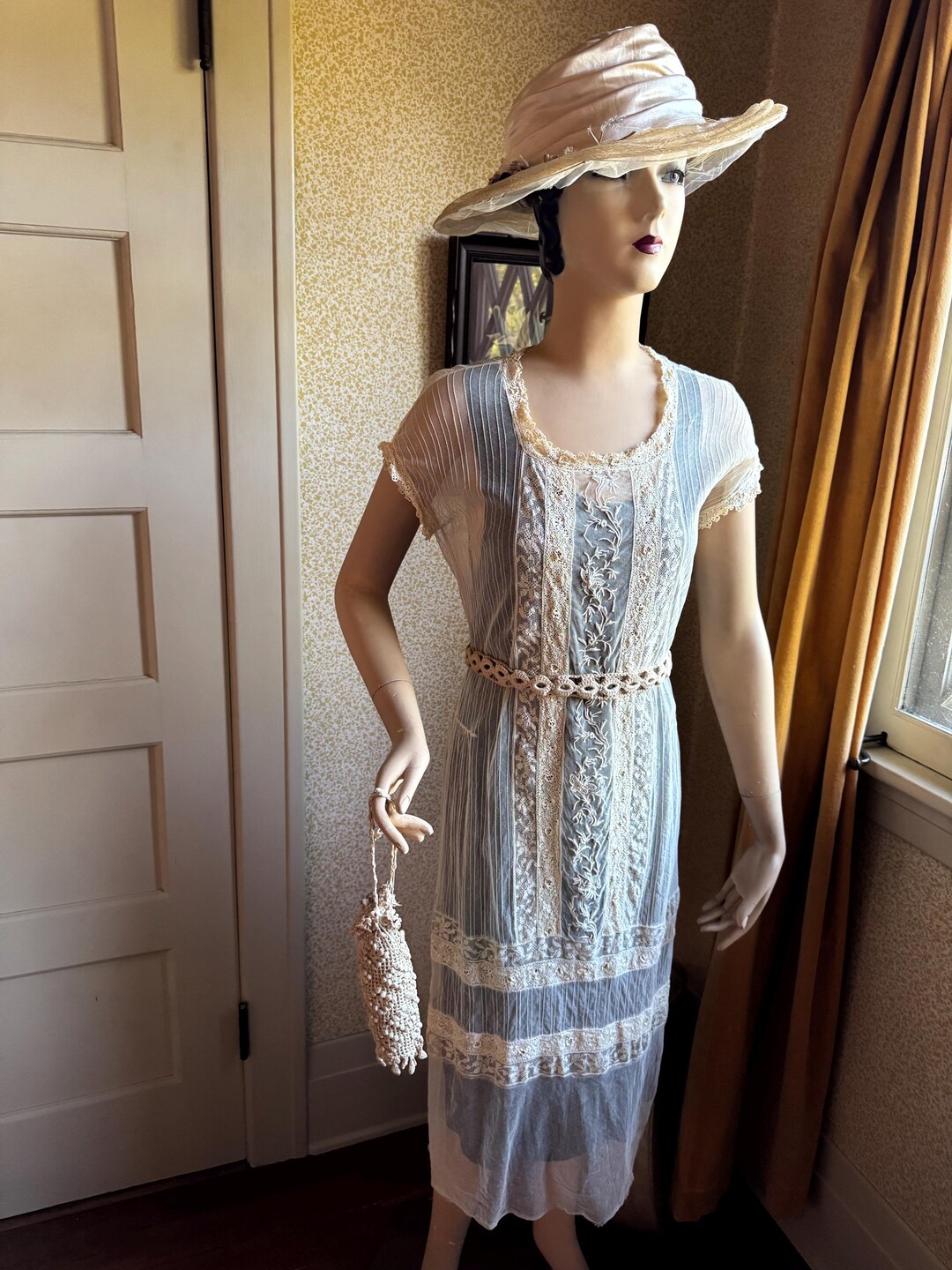 Vintage 1920s Embroidered Irish Lace Sheer Dress - Medium - Etsy