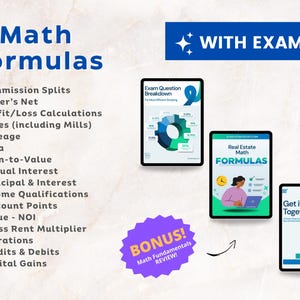 Real Estate Exam Math Formulas - Etsy