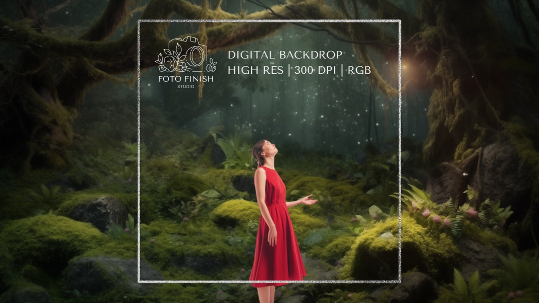 Alice in Wonderland Digital Backdrop Enchanted Forest Digital ...