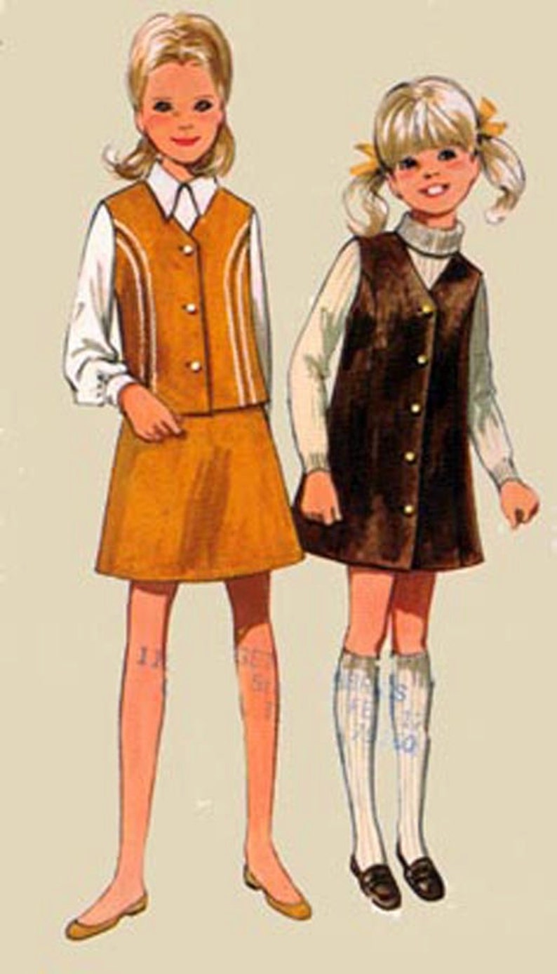 Vintage 1960s Girls MOD A Line Jumper or Skirt and Blouse Sewing ...