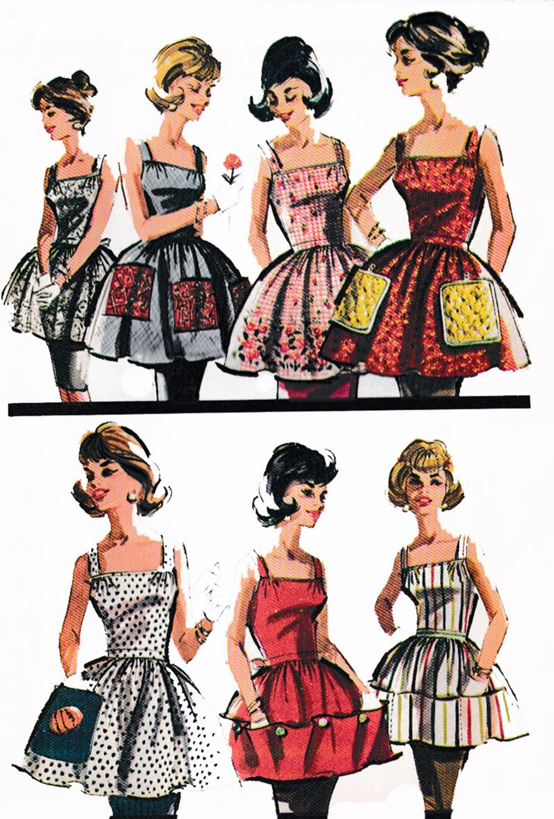 Mccall's Sewing Pattern 6591, Instant Apron, Fitted Bodice, Full Apron ...