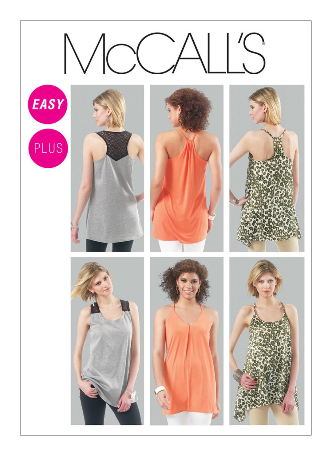 Misses Razorback Tunics Sewing Pattern Mccalls 6359 OOP Plus Size 18W ...