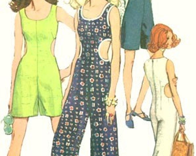 60s Simplicity 8244 MOD Cut Out Midriff Jumpsuit Vintage Sewing Pattern ...