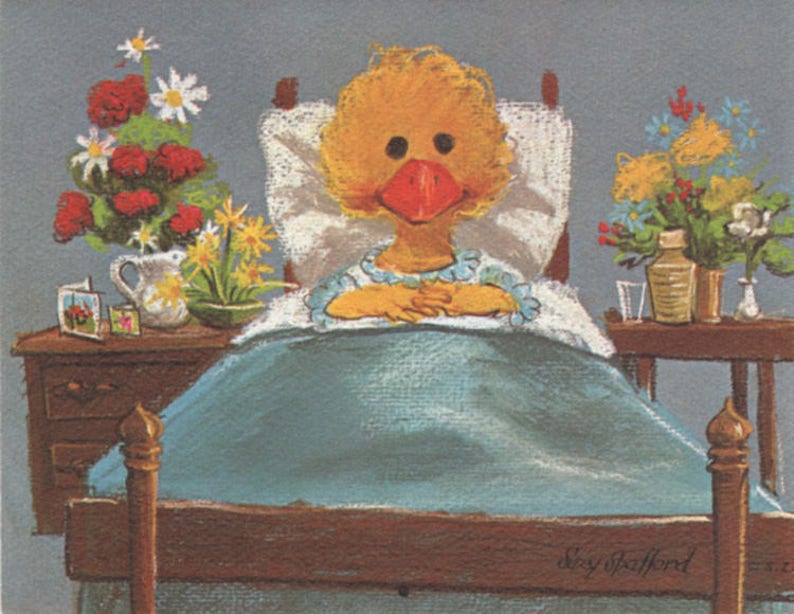 Vintage 70s Suzy's Zoo Greeting Card Get Well Duck Suzy Spafford - Etsy