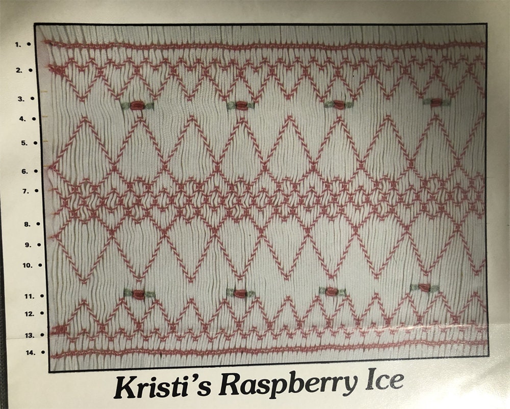 Vintage 80s Smocking Plate Heirloom Sewing Kristi's Raspberry Ice ...