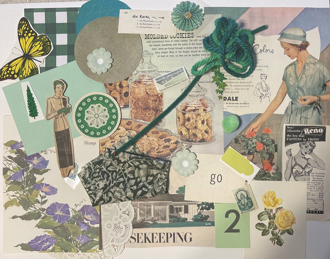 GORGEOUS Vintage & Modern Ephemera EMERALD GREEN Paper Pack Junk ...