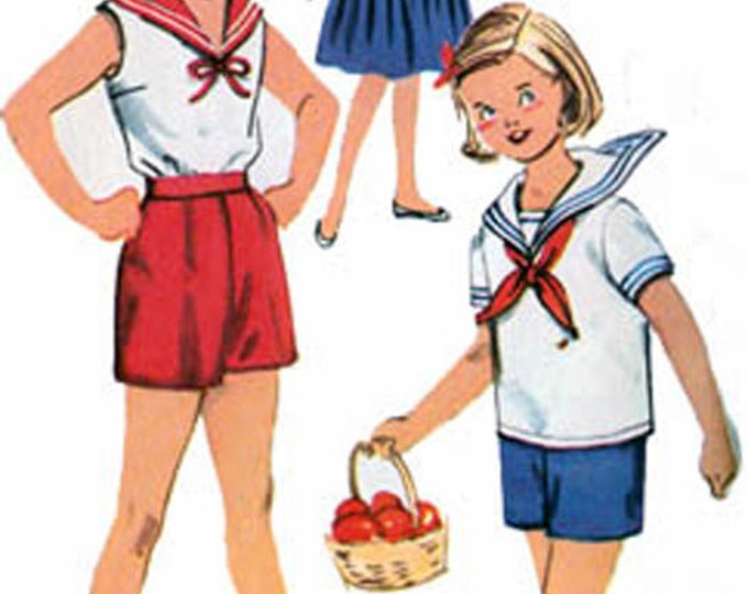 1960s Simplicity 2560 Girls NAUTICAL SAILOR Middy Blouse, Shorts and ...