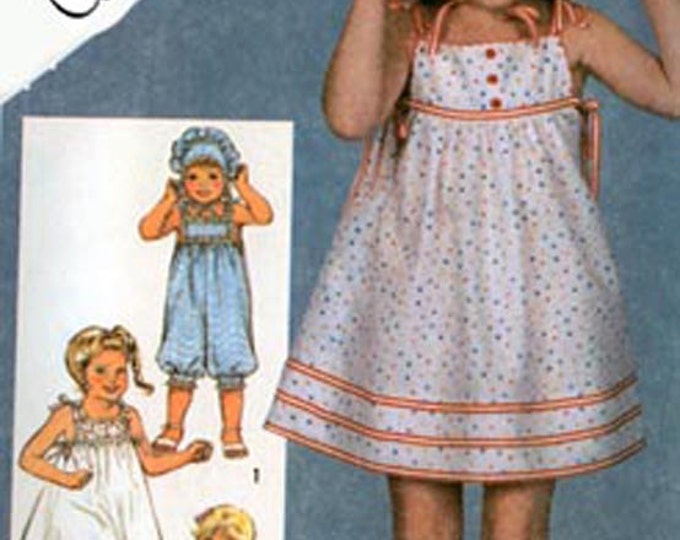 1980s Vintage Sewing Pattern Simplicity 5954 Toddlers Romper, Sundress and Hat Size 1 UNCUT - Etsy