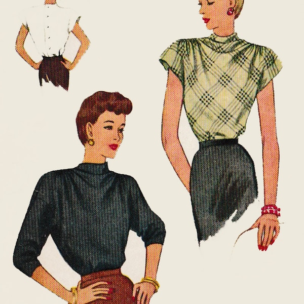 Button Back Blouse - Etsy