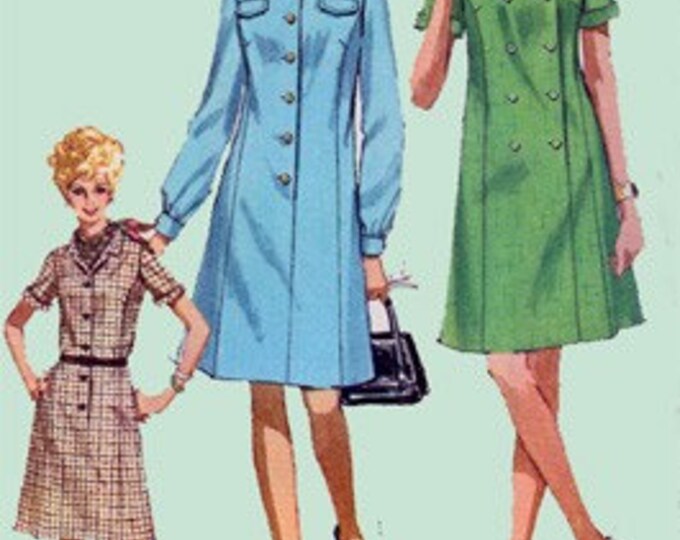 1960s Coat Dress Single or Double Breasted Simplicity 7879 Vintage 60s ...