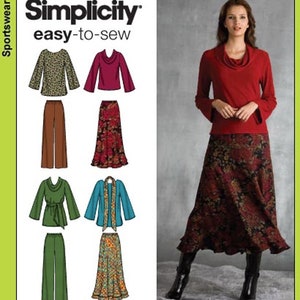 Plus Size Top, Pants, Skirt and Sash or Scarf Simplicity 3568 Misses ...