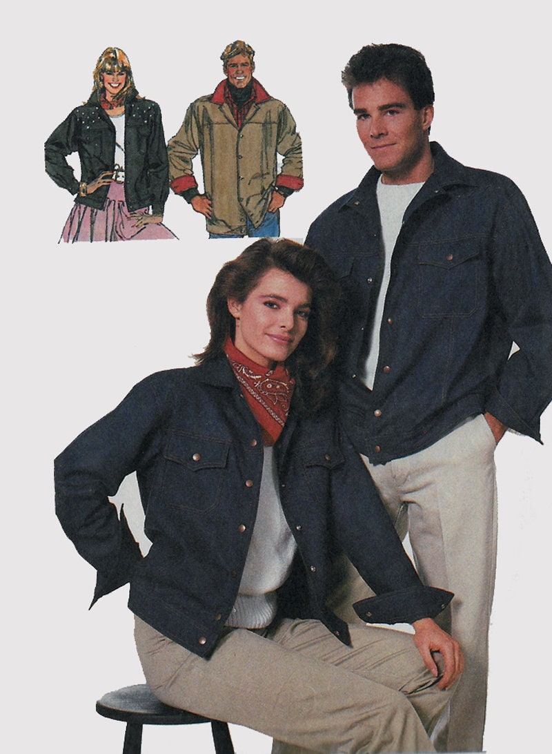 Vintage 1980s Denim Cowboy Western Jacket Fall Barn Coat Unisex Casual ...