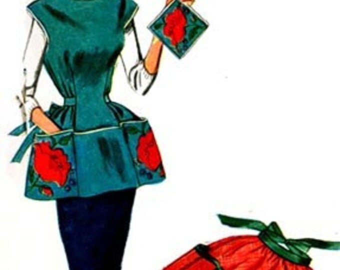 Vintage 50s Simplicity 4492 Cobbler Apron Pattern or Half Apron ...