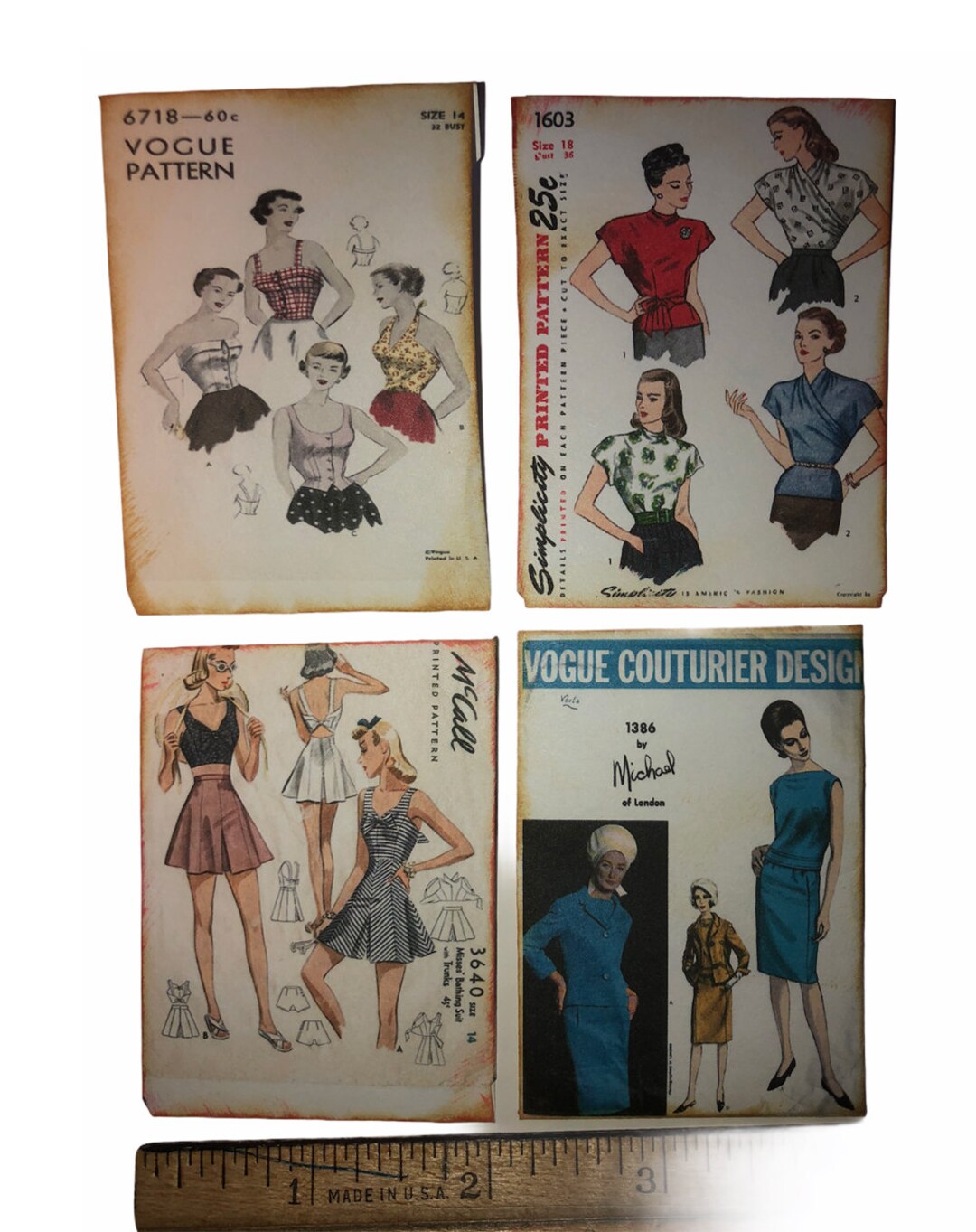 Vintage Sewing Pattern Ephemera Scrapbook Embellishment Mixed Media ...