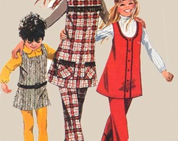 Vintage 70s Simplicity 9537 Girls Hippie Mini Jumper or Fringed Tunic ...