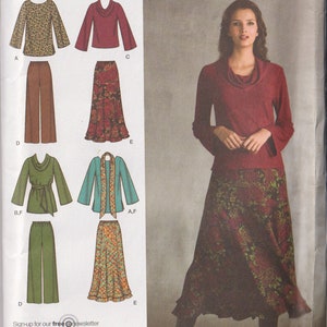 Plus Size Top, Pants, Skirt and Sash or Scarf Simplicity 3568 Misses ...