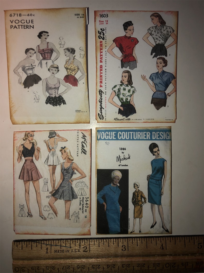 Vintage Sewing Pattern Ephemera Scrapbook Embellishment Mixed Media ...
