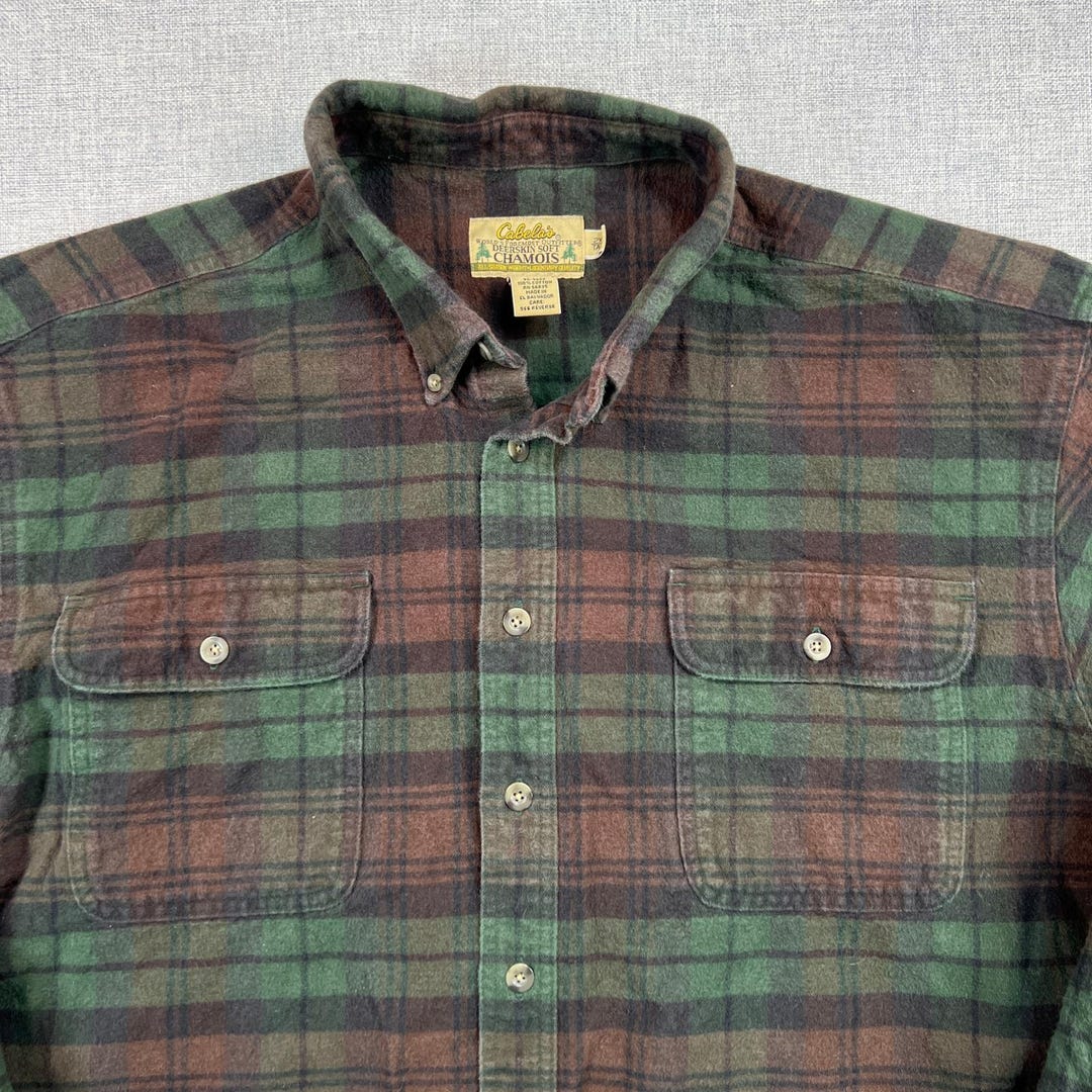 Cabelas Deerskin Soft Chamois Button Down Shirt Men XXL TALL Brown ...