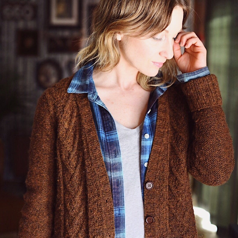 Minimalist Cable Cardigan knitting Pattern | Etsy