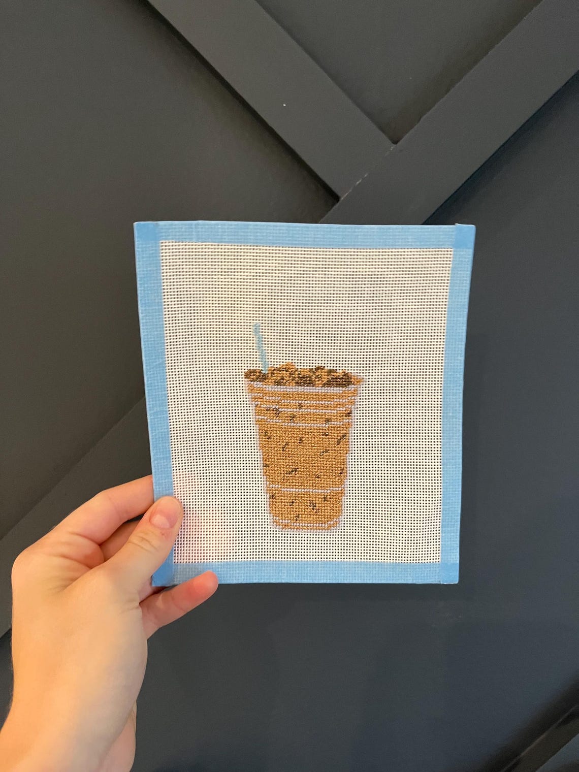 Iced Coffee Needlepoint Canvas 18in - Etsy