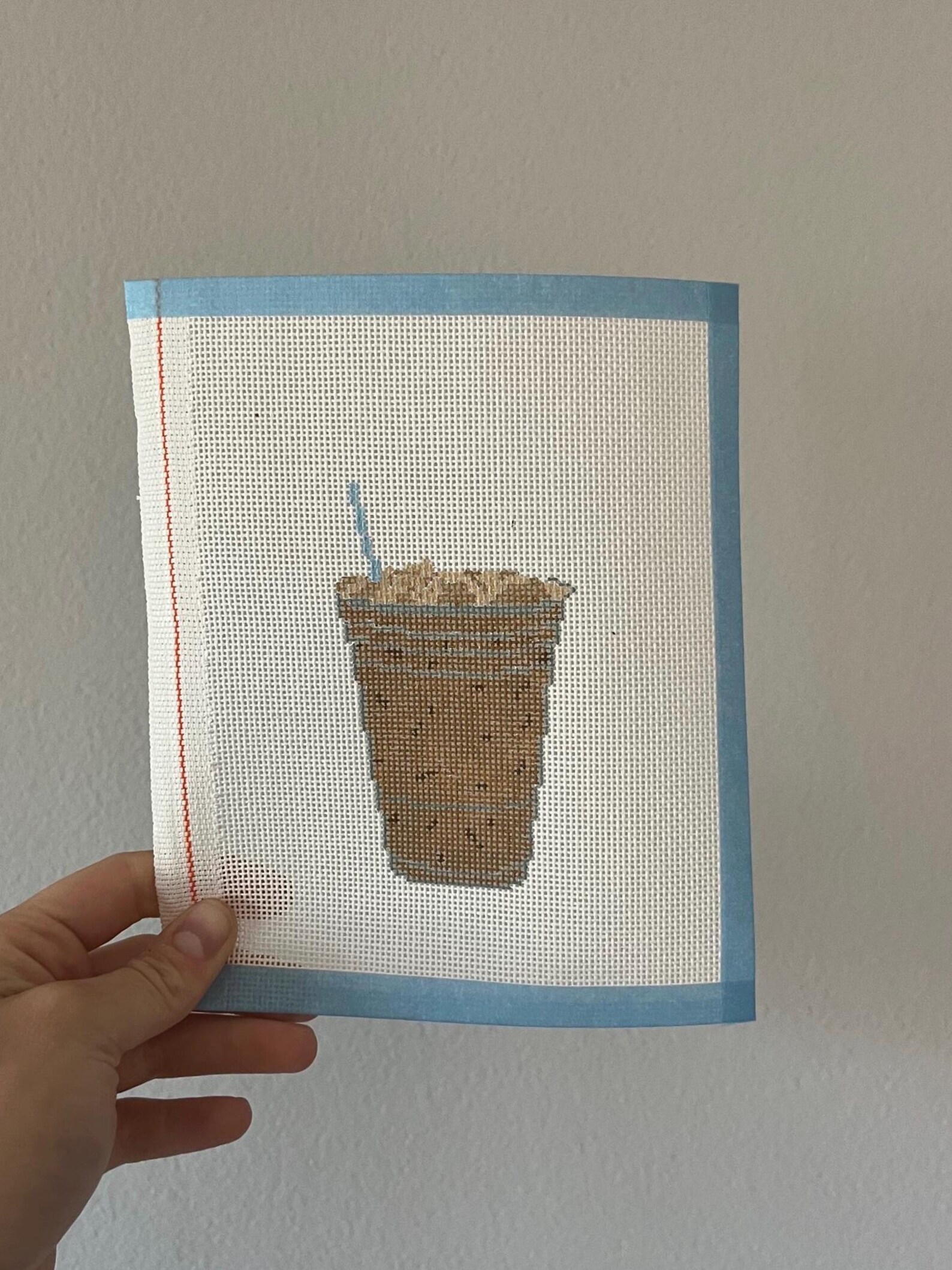 Iced Coffee Needlepoint Canvas 18in - Etsy