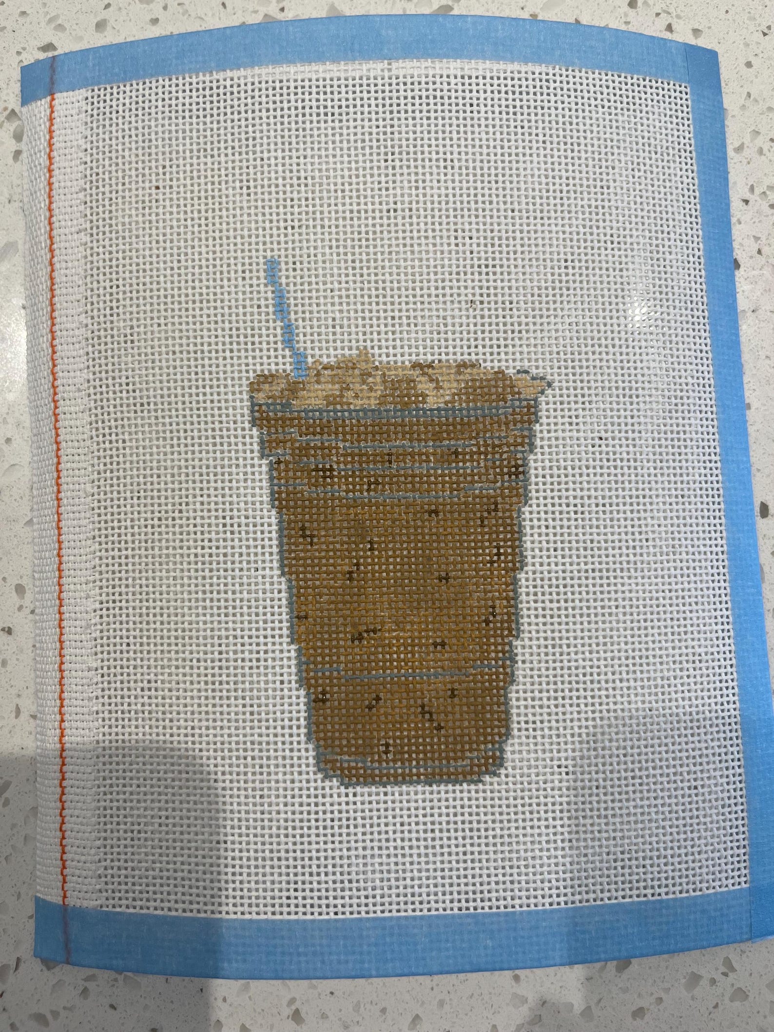 Iced Coffee Needlepoint Canvas 18in - Etsy