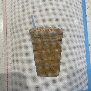 Iced Coffee Needlepoint Canvas 18in - Etsy