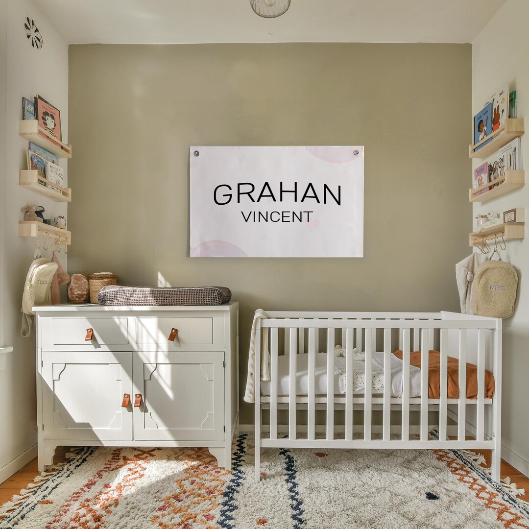 Canvas Name Sign, Baby Name Print, Custom Gift, Baby Name Wall Art ...