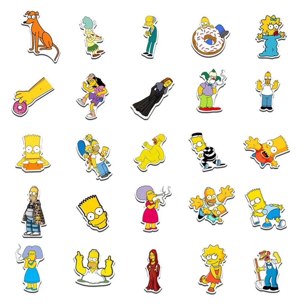 10 Pcs American TV Cartoon. Simpsons Themed Stickers. Decals ...