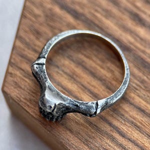 Gothic Half Skull Ring Handmade Stainless Steel Bones Ring Bold Punk ...