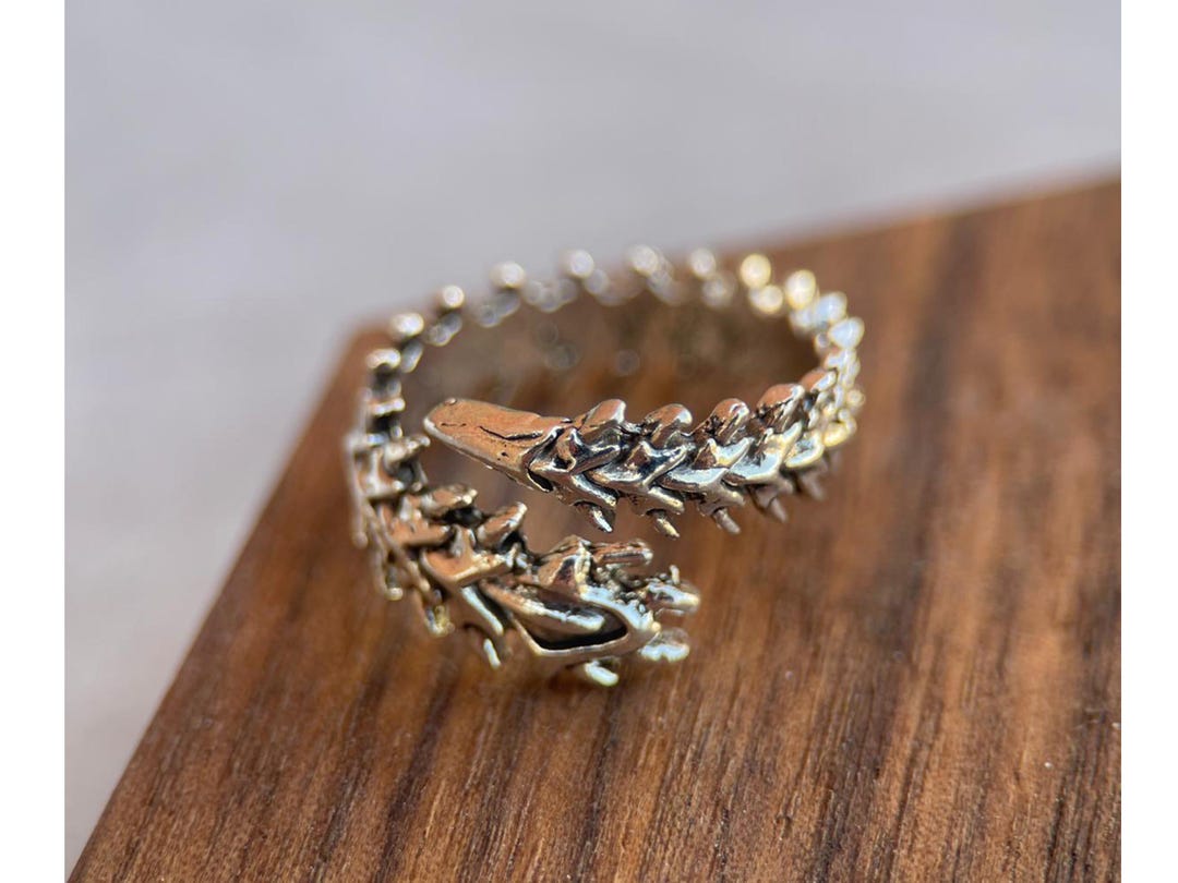 Adjustable Silver Black Centipede Spiked Ring - Stainless Steel Streetwear, Hip Hop, Punk ...